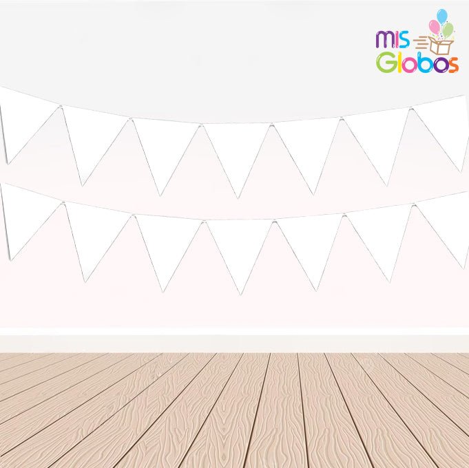 Banderín de cartón blanco